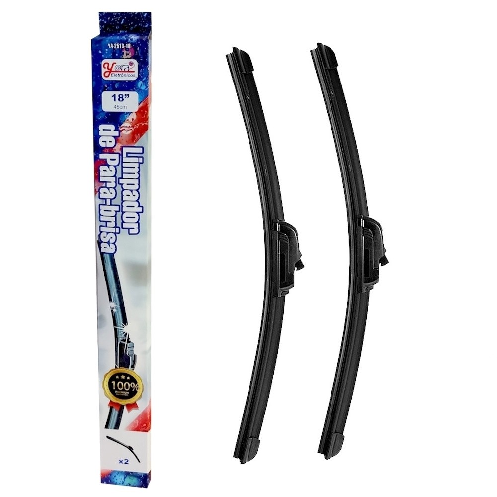 Kit 2 Palhetas Limpador Para-Brisa Silicone 18 Polegadas 45cm Encaixe Tipo Gancho Carro ...