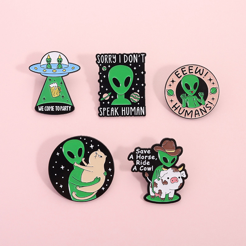 Broche De Esmalte ET Fofo De Desenho Animado – Alfinete De Metal ...