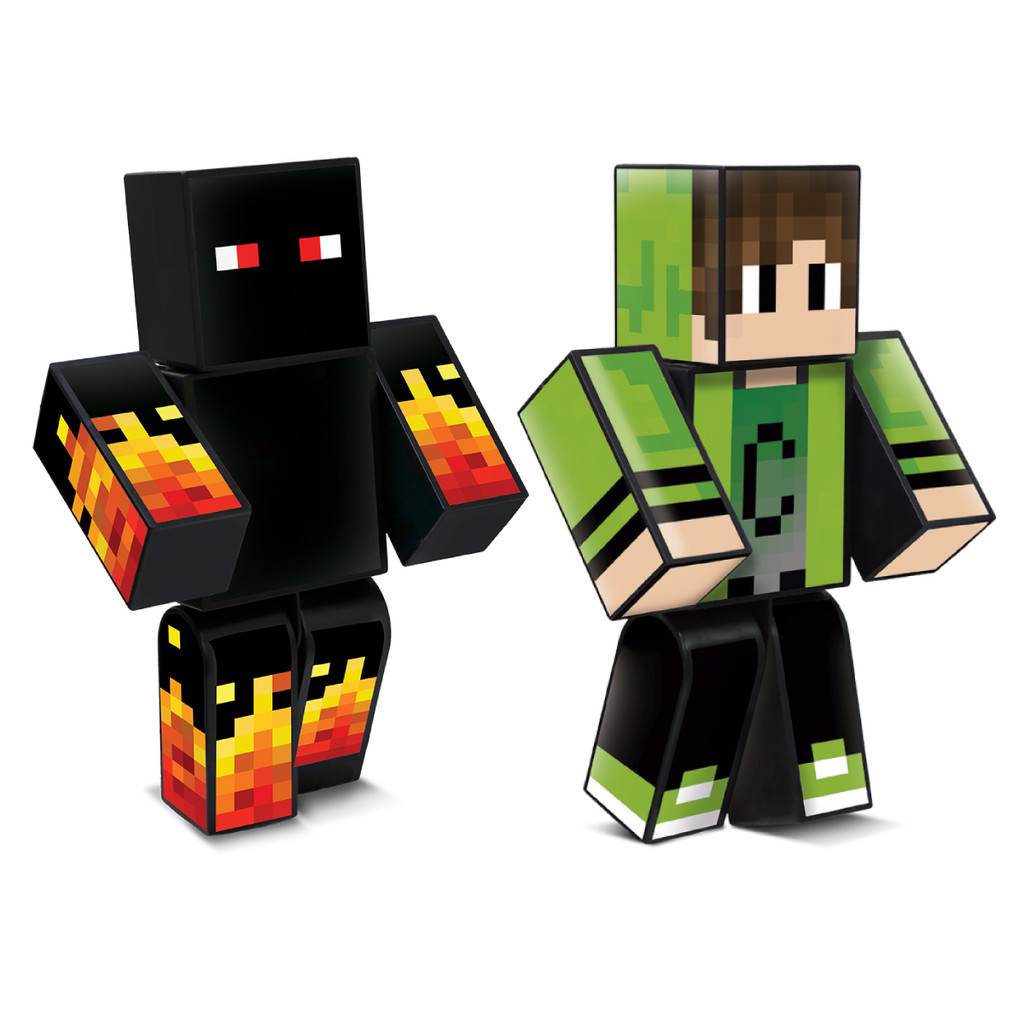 Kit 2 Bonecos Articulado Youtuber Gamer Minecraft 25cm | Shopee Brasil