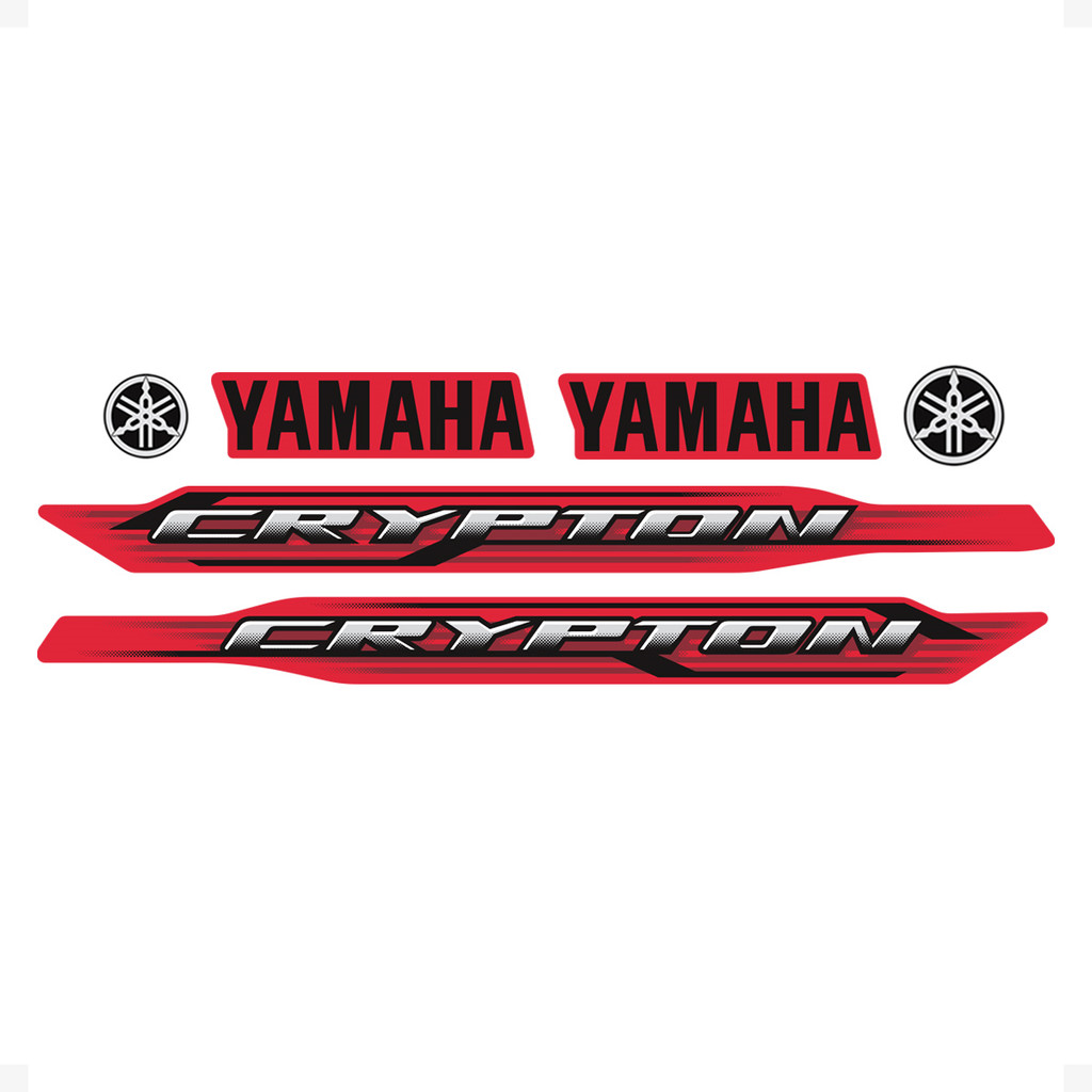 Adesivo Compatível Yamaha Crypton 2012 Moto Vermelha + Logos | Shopee ...