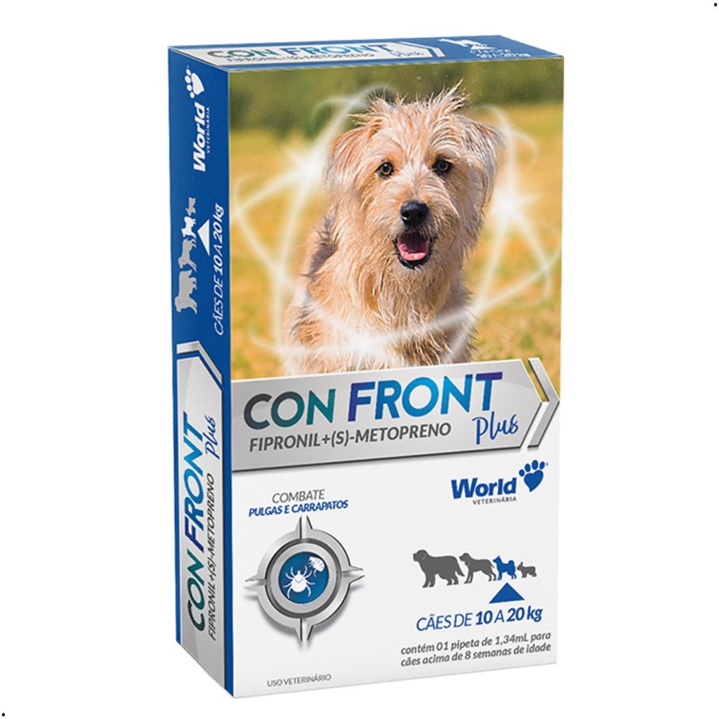 ConFront Plus Antipulgas Carrapatos Fipronil Cães 10 a 20kg | Shopee Brasil