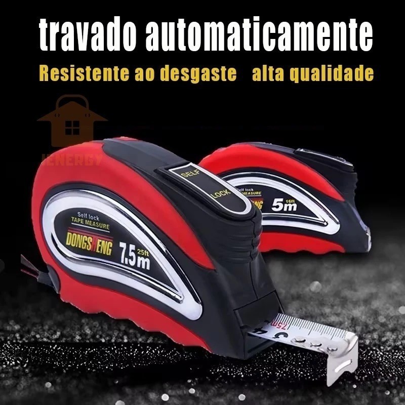 Trena De Aço Auto Trava 5m e 7,5 Metros trena digital trena de aco ...