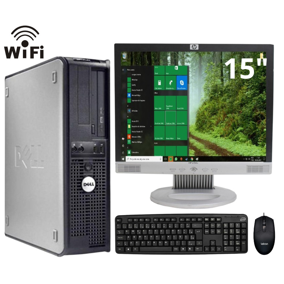 Dell Intel Core 2 Duo 8GB RAM 250 HD Monitor 15" Teclado Mouse ...