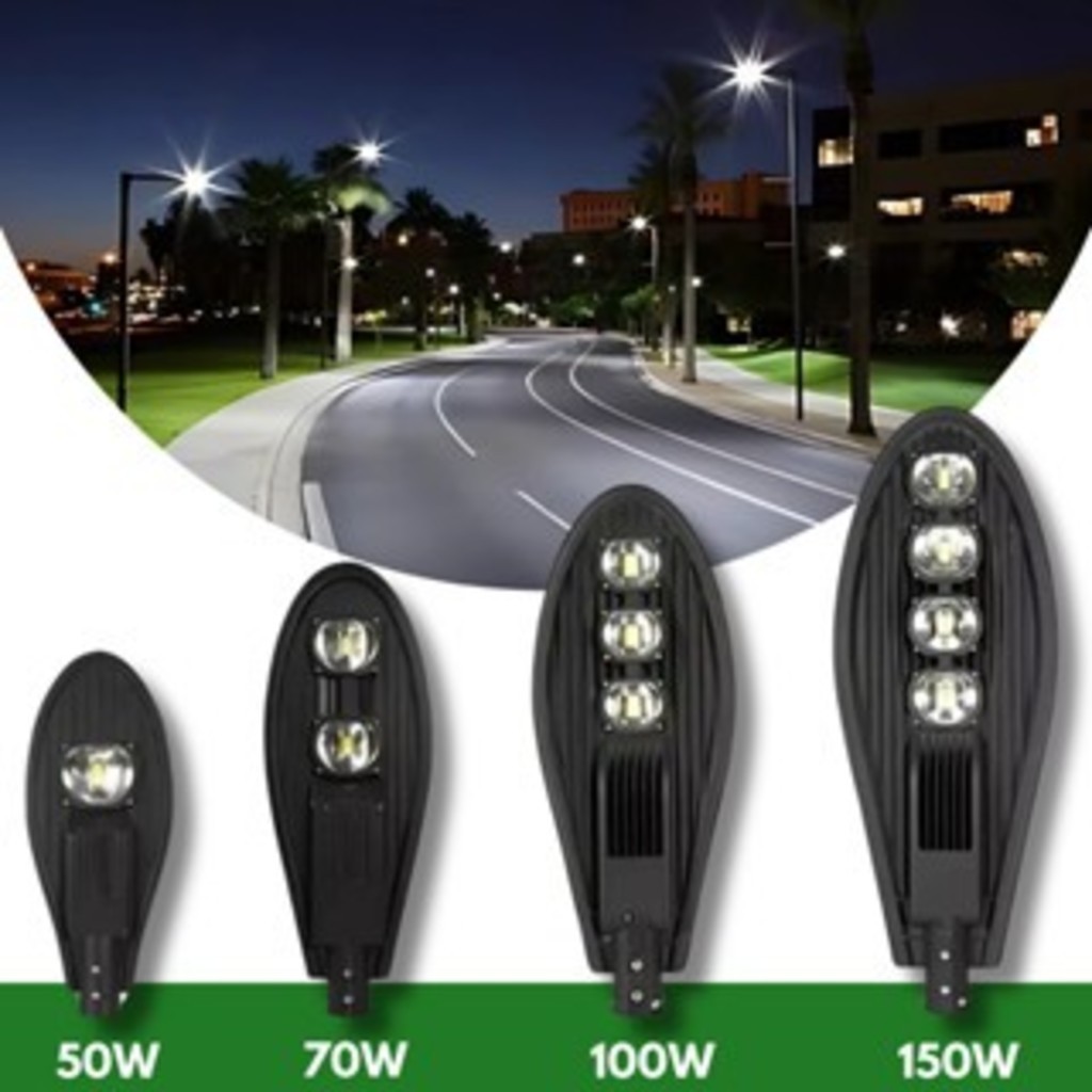 Kit 3 Luminária Led Poste Publica 50w 70w 100w 150w Branco Frio 6500K ...