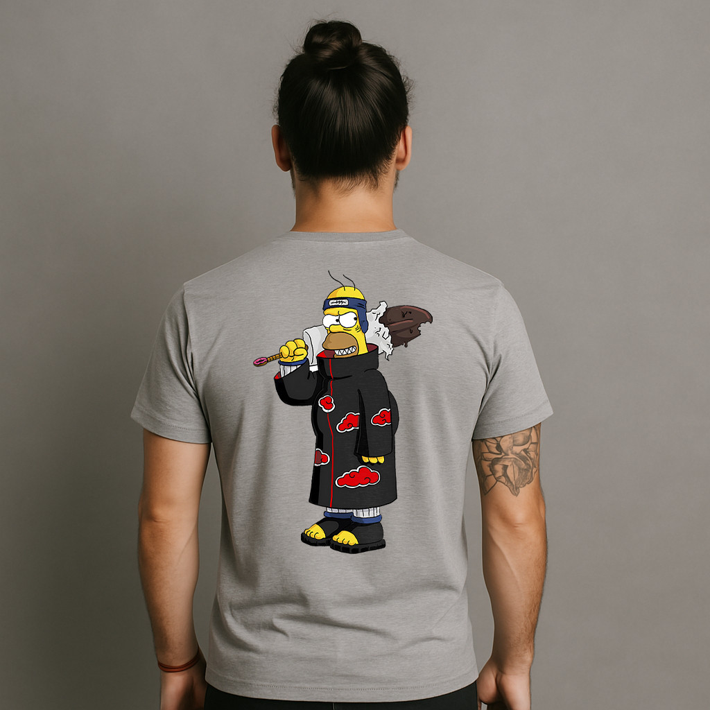 Camisa Unissex Anime Naruto Cosplay Homer Simpson Akatsuki | Shopee Brasil
