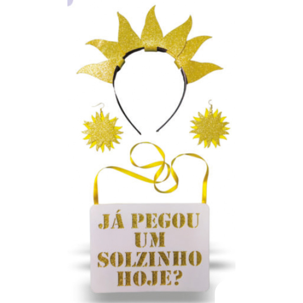 Tiara, Placa e Brinco Carnaval Sol Solzinho EVA Vivarte - Inspire sua Festa Loja | Shopee Brasil