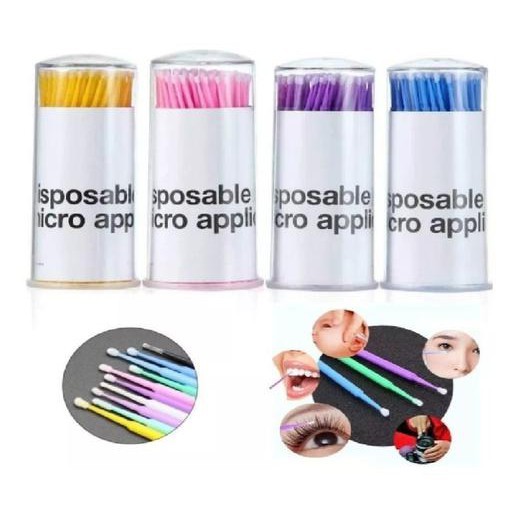 Kit 100 Microbrush Organizador Vertical Cotonete Alongamento Fio A Fio Cílios BX - copinho ...
