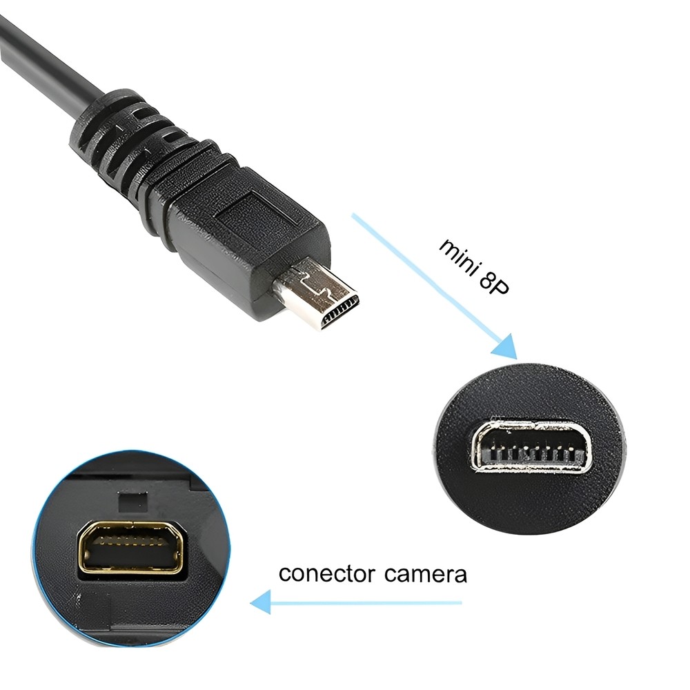 Cabo Mini-USB (8 Pin) x USB 2.0 para Câmeras FujiFilm FinePix | Shopee ...