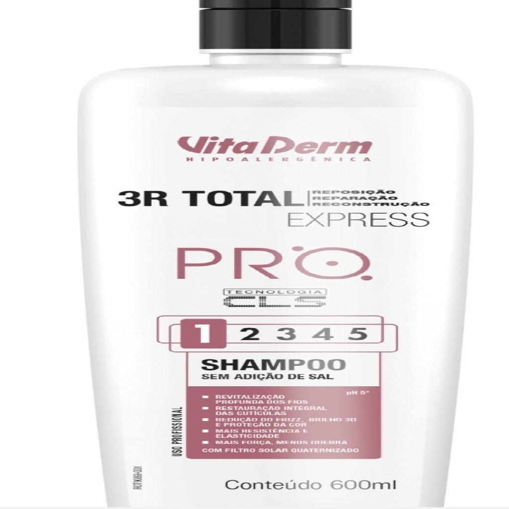 Shampoo Sem Sal Sos 3r Total Express Pro Vita Derm 600ml | Shopee Brasil