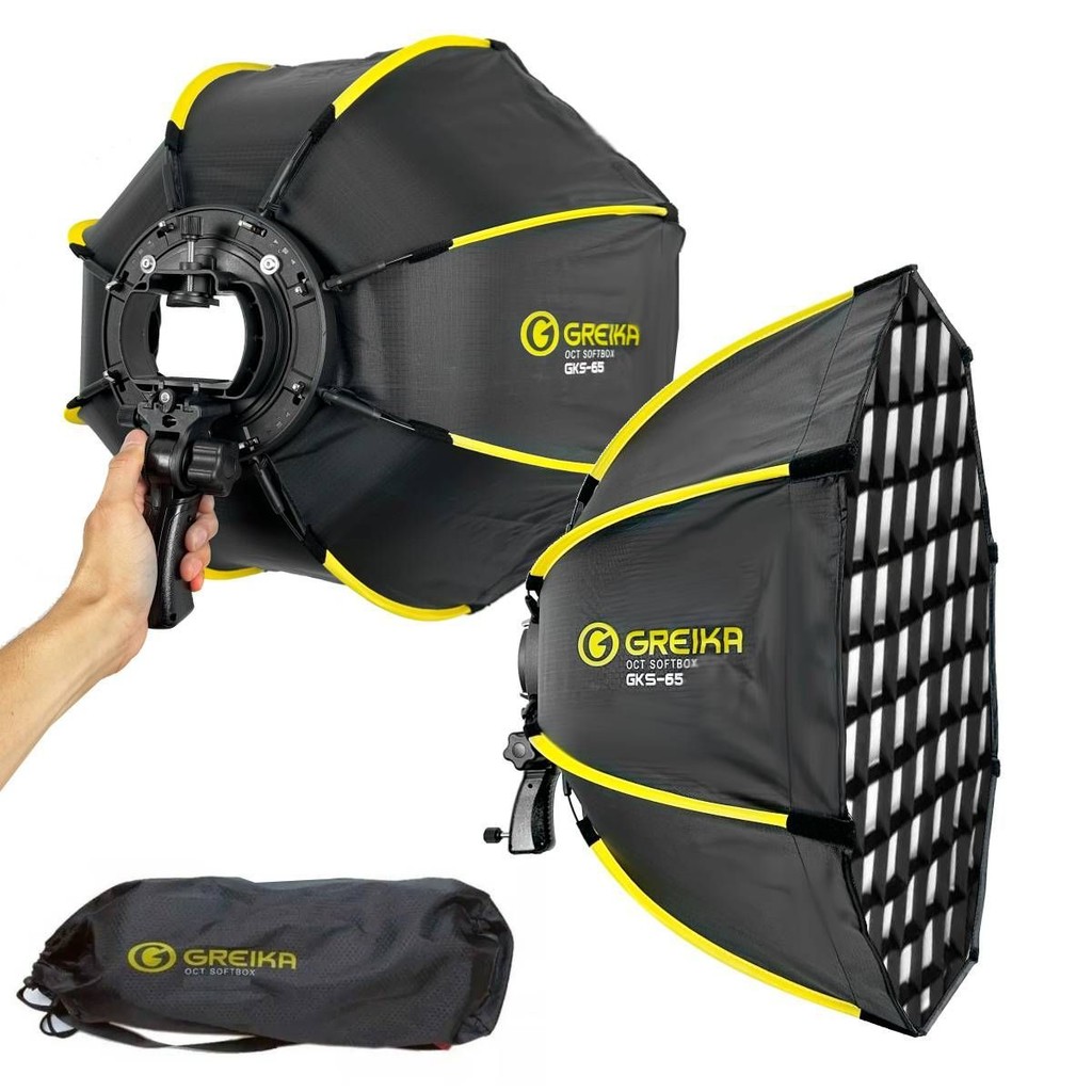 Softbox Com Grid Para Flash Speedlite Universal Greika Montagem Rápida ...