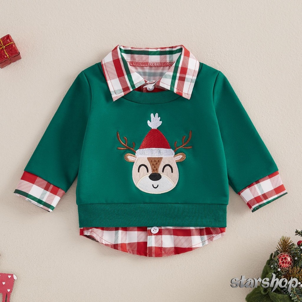 Starshop-Moletom Infantil De Natal Para Meninos Xadrez Papai Noel/Rena ...