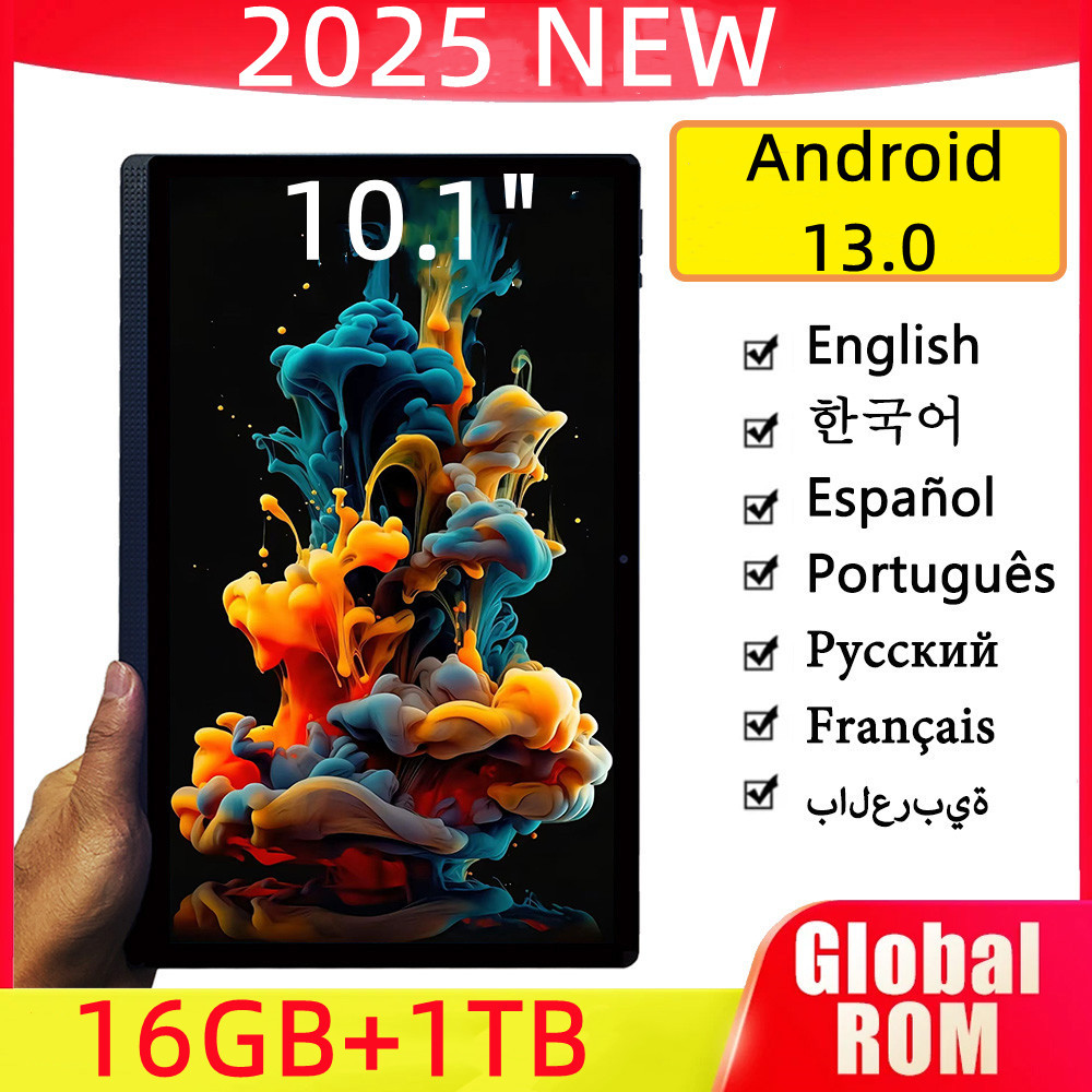 2025 Nova Versão Global 10.1 Polegadas Tablet PC Tela Grande 16GB + 1TB ...
