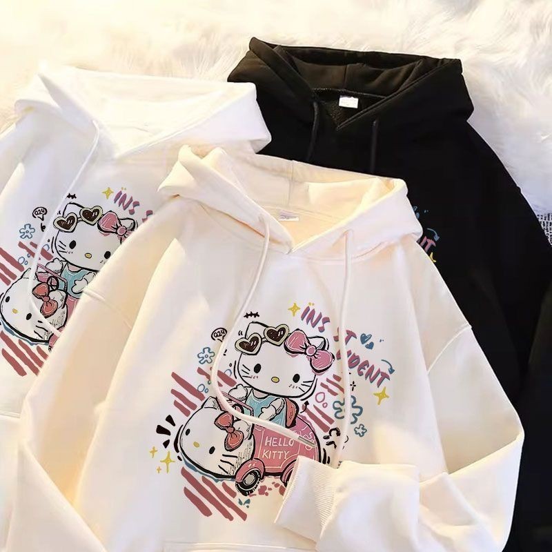 Blusa Dos Desenhos Animados Japoneses Impresso Grande Solto Inverno ...