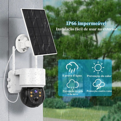Câmera Externa Placa Solar Ip a prova D'água 360º Speed Dome ...