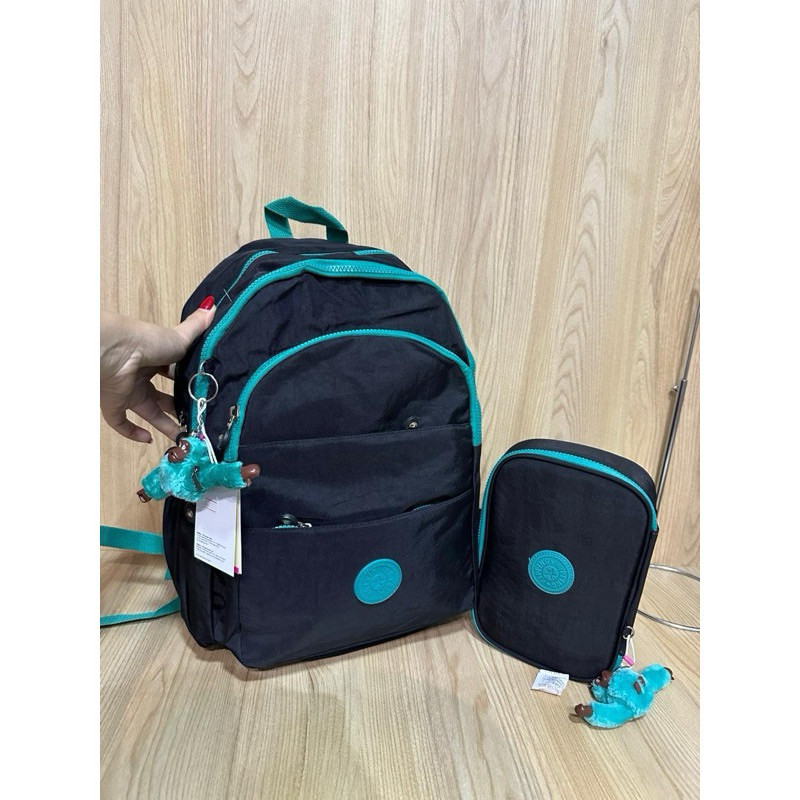 kit mochila kipling escolar com estojo 100pens acompanha chaveiro macaco | Shopee Brasil