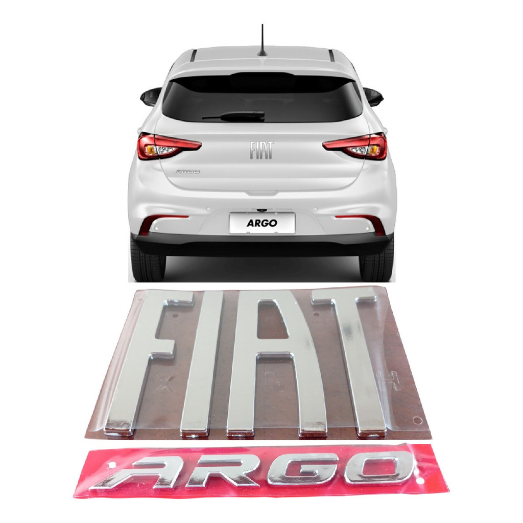 Kit De Emblemas Letreiro Cromado Fiat Argo Para Mala Argo 2017 2018 ...