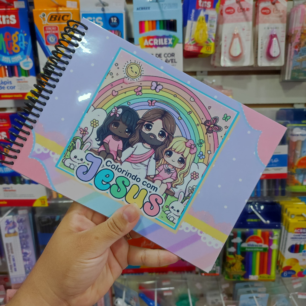 Livro de Colorir Jesus Rosa Estilo Bobbie Goods 52 Desenhos 120gr ...
