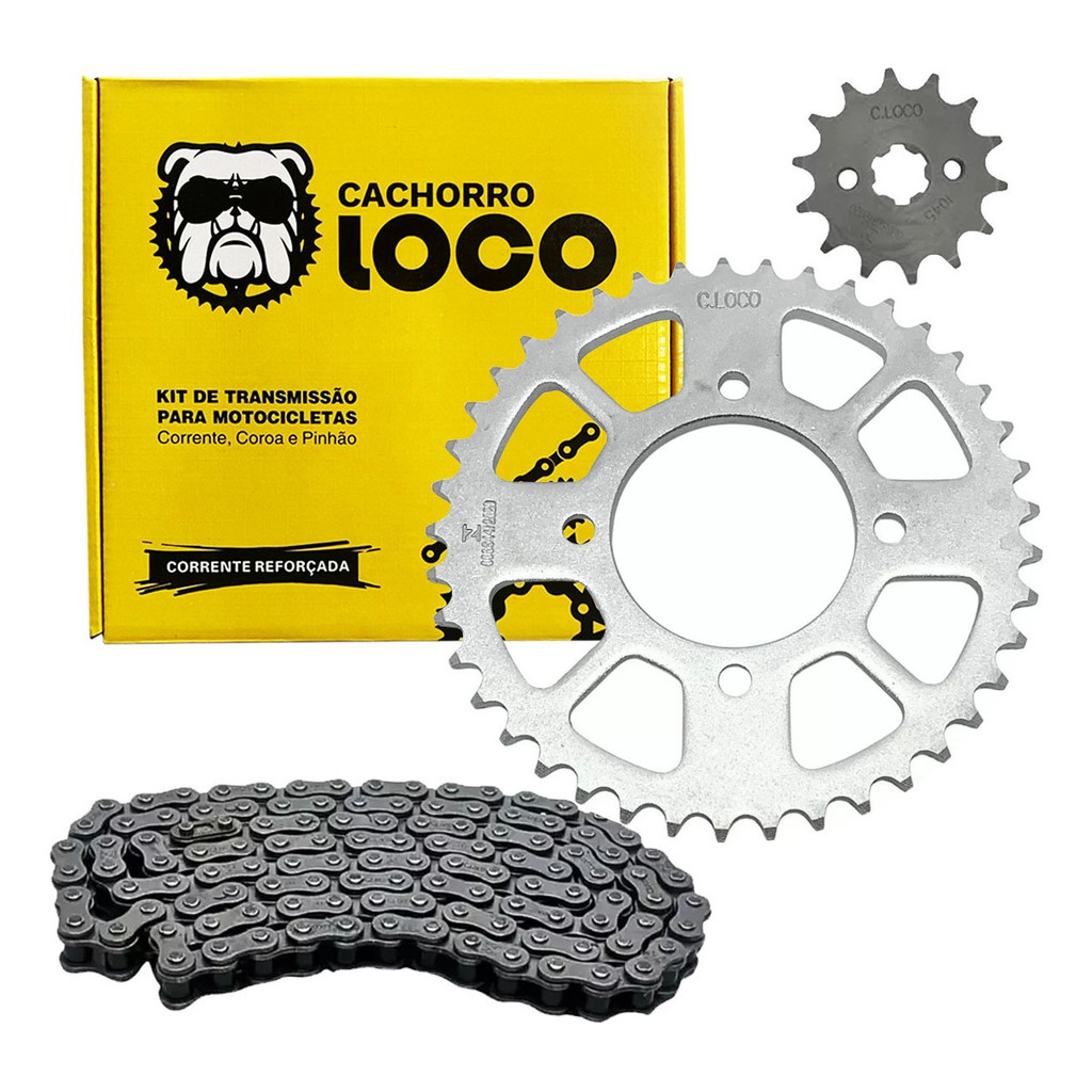 Kit Relação Crypton 115 Transmissão Cachorro Loco Aço 1045 | Shopee Brasil