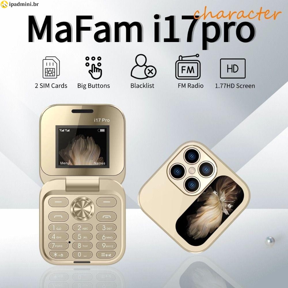 Mini telefone flip, I17pro Dual SIM Standby dobrável telefone sênior ...