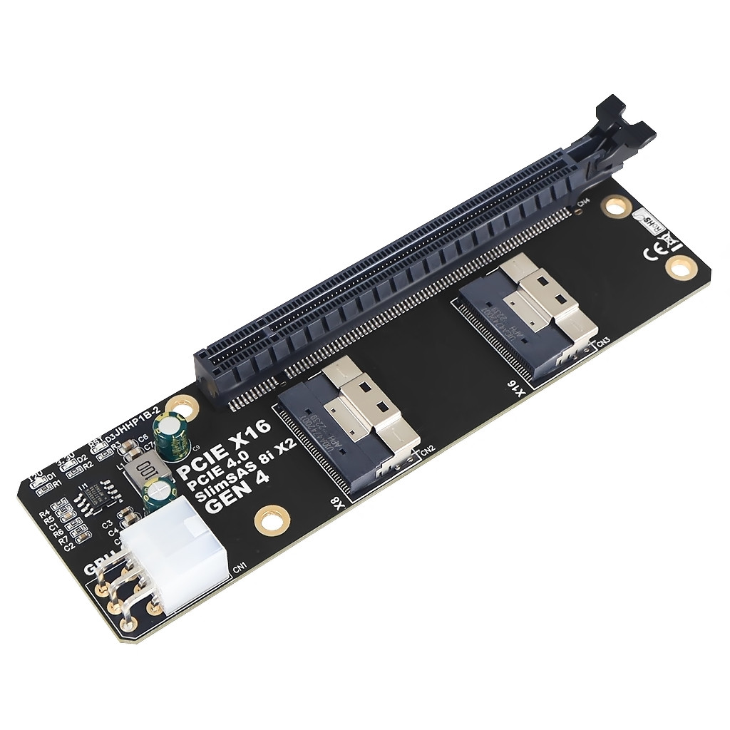 JMT 2 Portas SlimSAS 8i x2 Para PCI-E 4.0 x16 Slot Adaptador Placa De ...