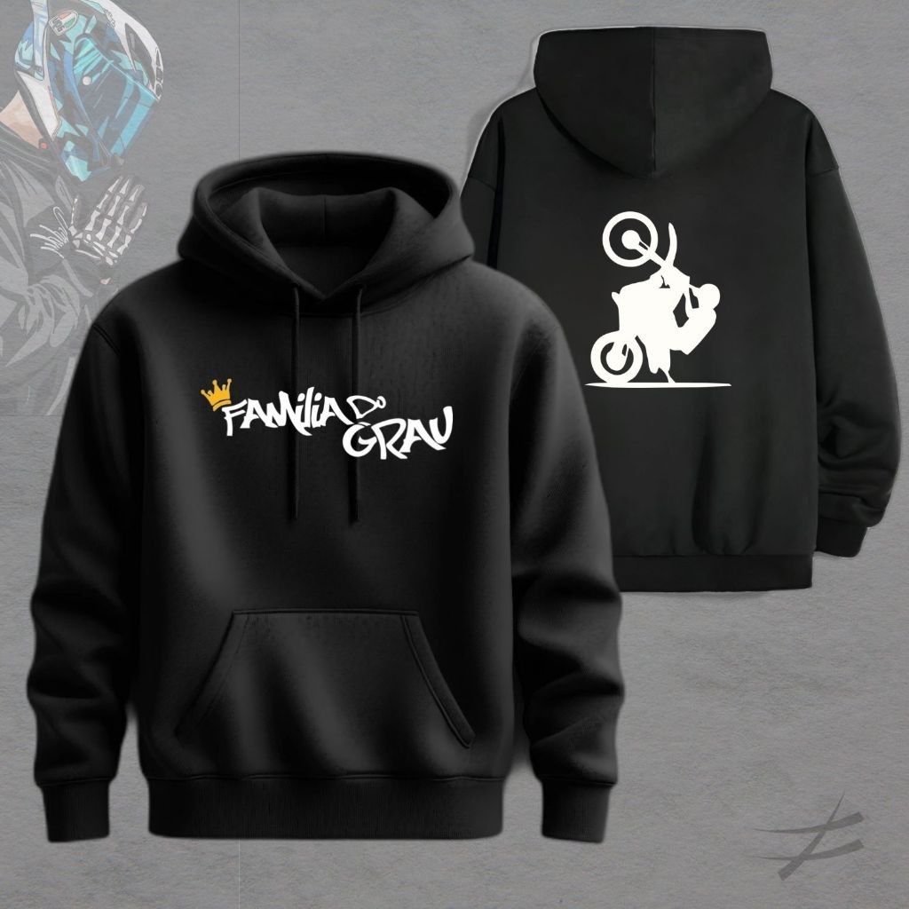 Moletom Familia do Grau 244 Estampado Premium Original Grau Corte Osascorte Bike Moto Blusa de ...