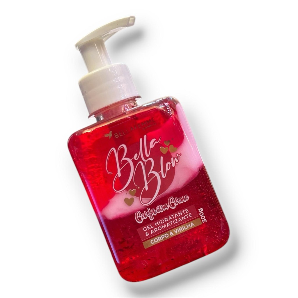 Bella Blow Gel Aromatizante Beijável Cereja Hidratante Virilha Creme 300ml Corpo Aroma Corporal ...