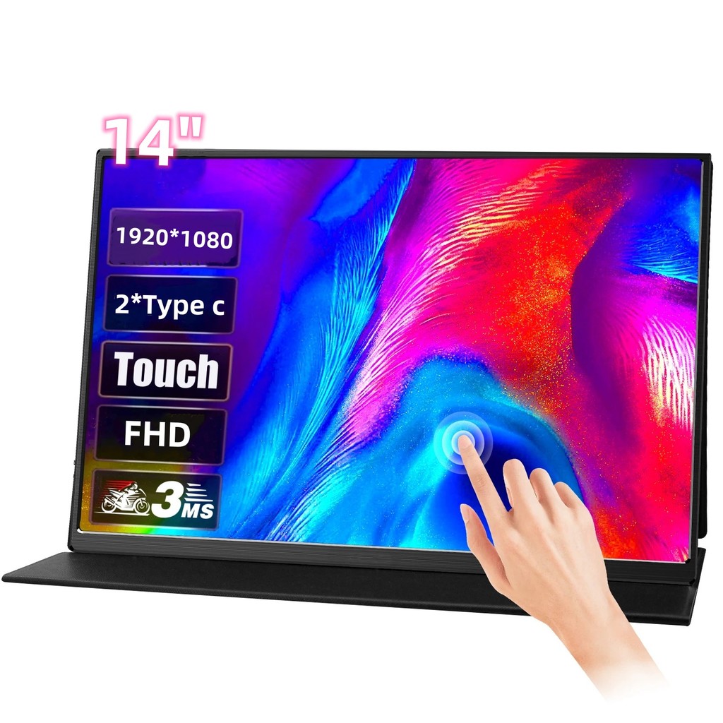 Monitor De Toque Portátil De 14 Polegadas 1920x1080 IPS Monitores De ...