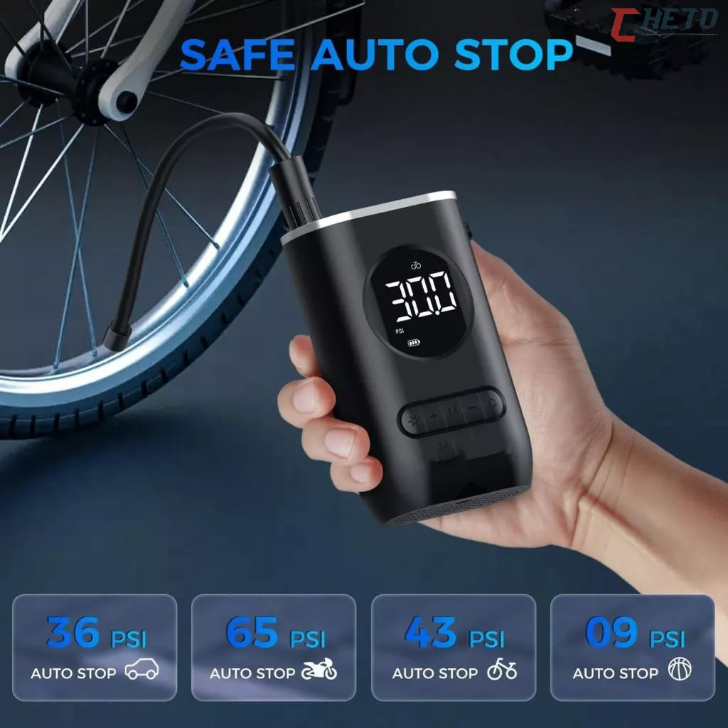 Mini Compressor de Ar Portatil Recarregavél Digital USB Calibrador Pneu ...