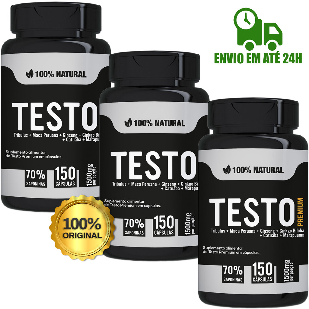 Testo Premium Original Tribulus + Maca Peruana + Ginseng + Ginkgo Bilob ...
