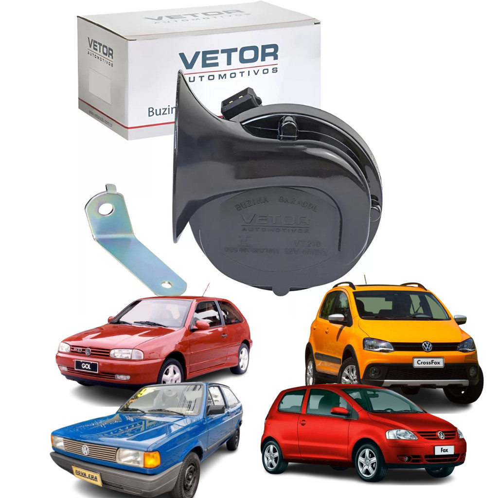 BUZINA VETOR TIPO CARACOL ESPECIFICA VW 12V - GOL, PARATI, SAVEIRO, FOX ...