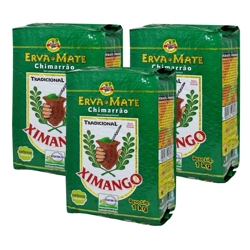 3 Erva Mate Chimarrão XIMANGO TRADICIONAL Vácuo 1 Kg | Shopee Brasil