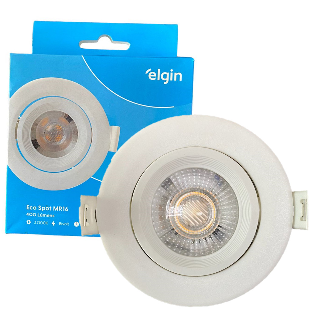 Spot Led Redondo Embutir 5W MR16 Branco Quente 3000K | Shopee Brasil