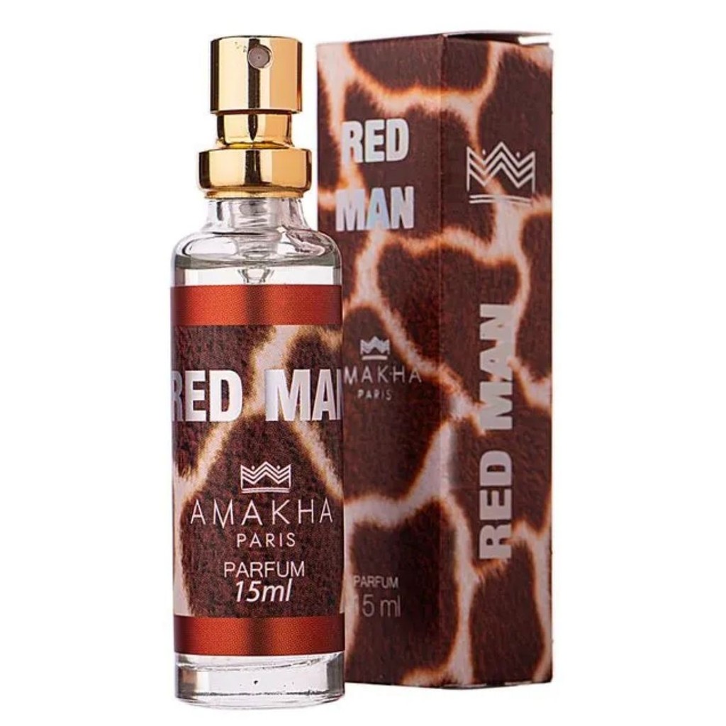 Perfume de Bolso Masculino Red Man Amadeirado Amakha 15 ml | Shopee Brasil