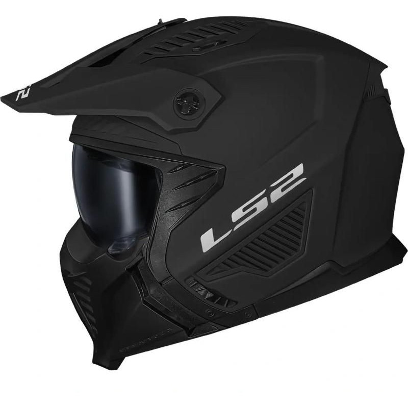 Capacete LS2 OF606 Drifter Monocolor Preto Custom Aberto Mascara e Pala Removíveis + Óculos Fumê ...