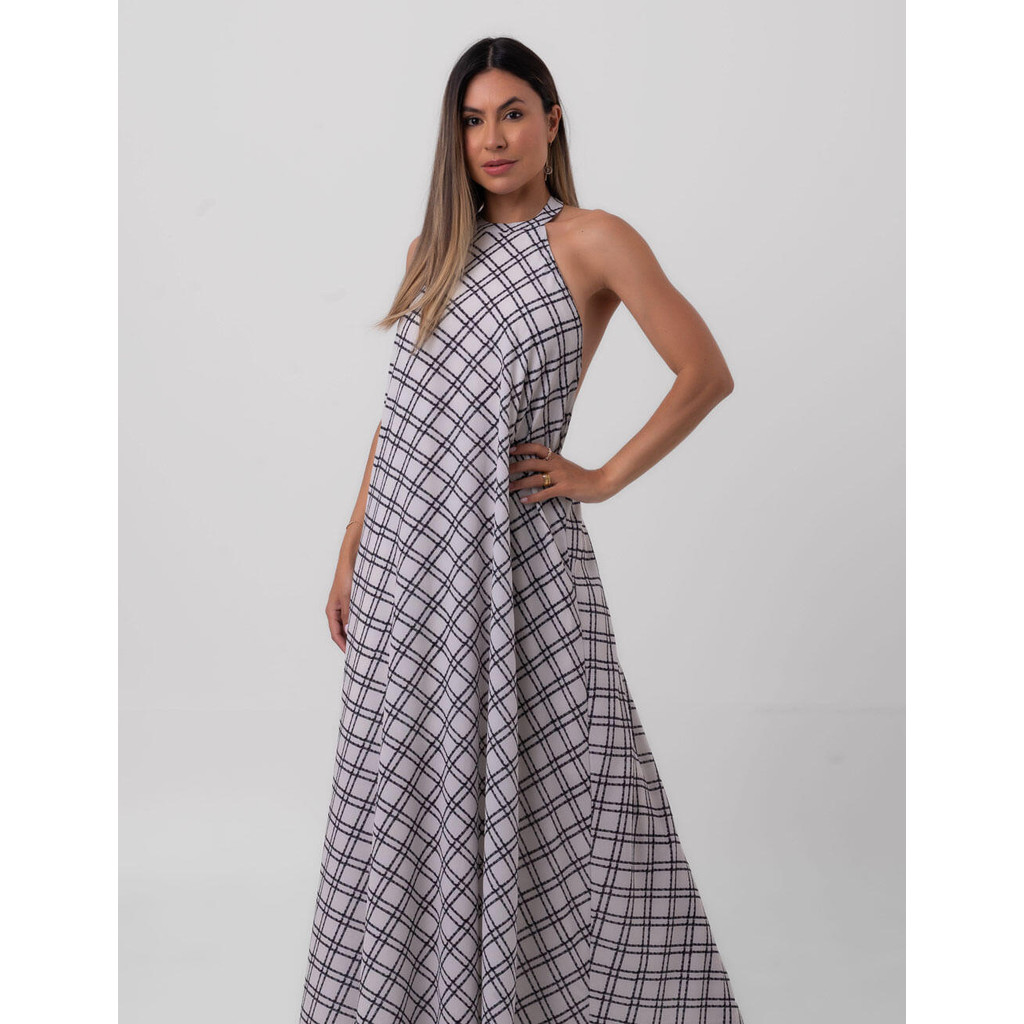 Vestido Coluna Longo Gambito Da Rainha Off Labrava | Shopee Brasil