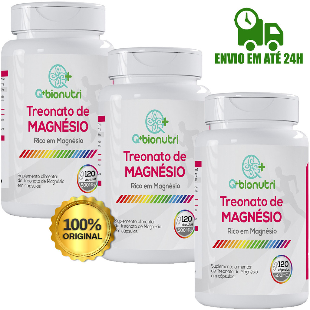 Treonato de Magnésio 500mg Q+Bionutri 120 Cápsulas | Shopee Brasil