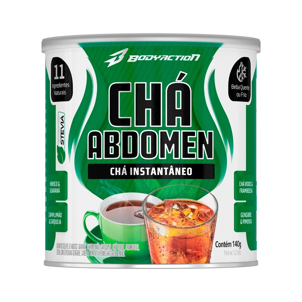 Chá Abdomen 100% Natural Solúvel 140g Bodyaction | Emagrecimento e ...