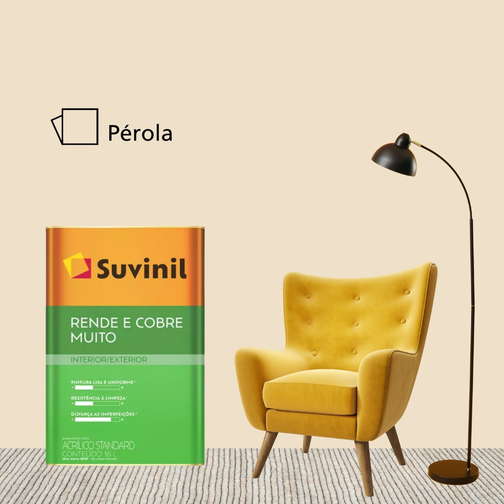 Tinta Acrílica Rende E Cobre Muito Suvinil 16l Escolha A Cor | Shopee ...