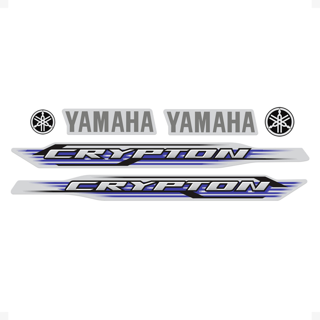 Adesivos Compatível Yamaha Crypton 2012 Moto Prata + Logos | Shopee Brasil