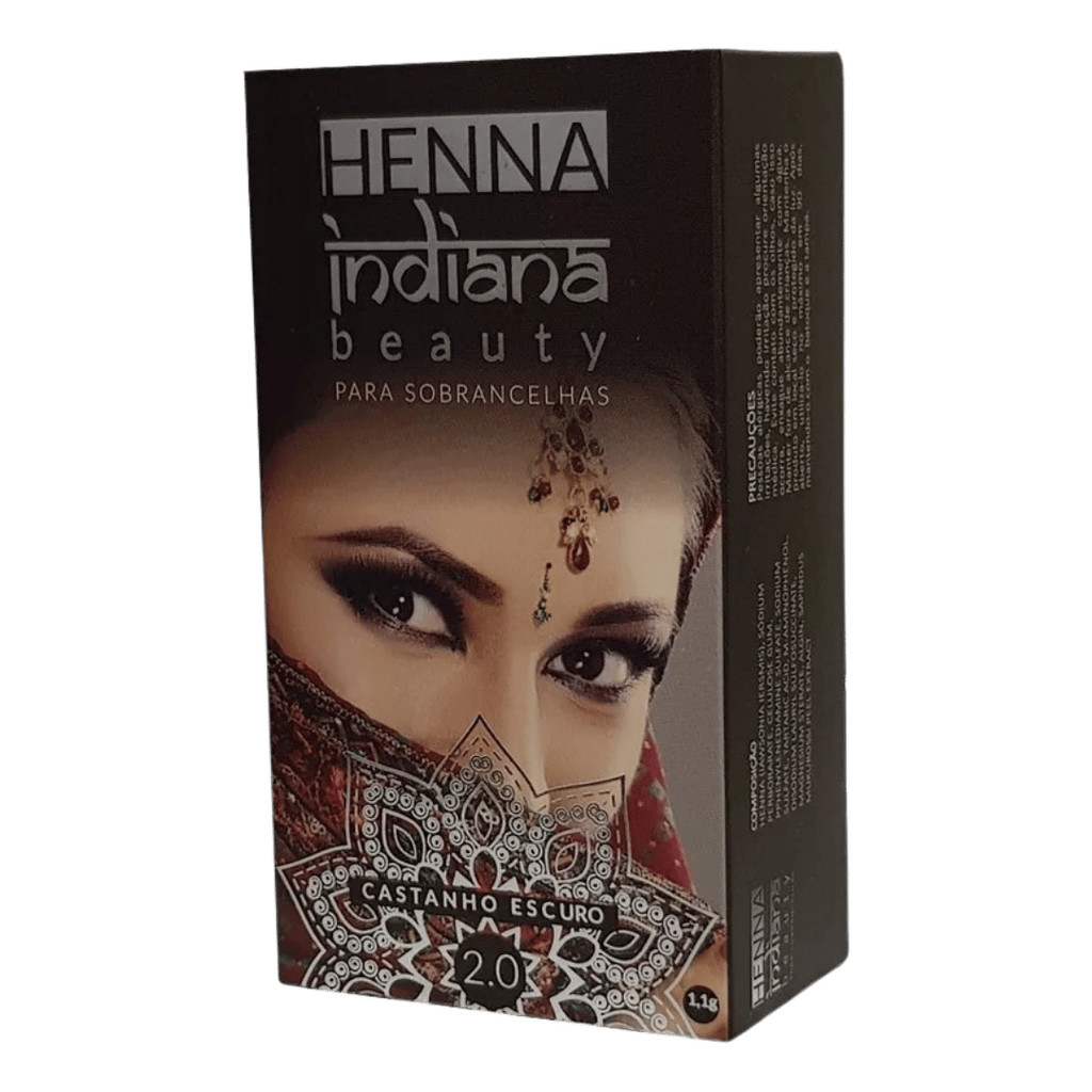 Henna Para Sobrancelhas Indiana Beauty Castanho Escuro 1,1g | Shopee Brasil