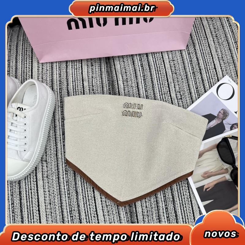 Miu Letra Novo Estilo Saia Dobrada com Borda de Couro | Shopee Brasil