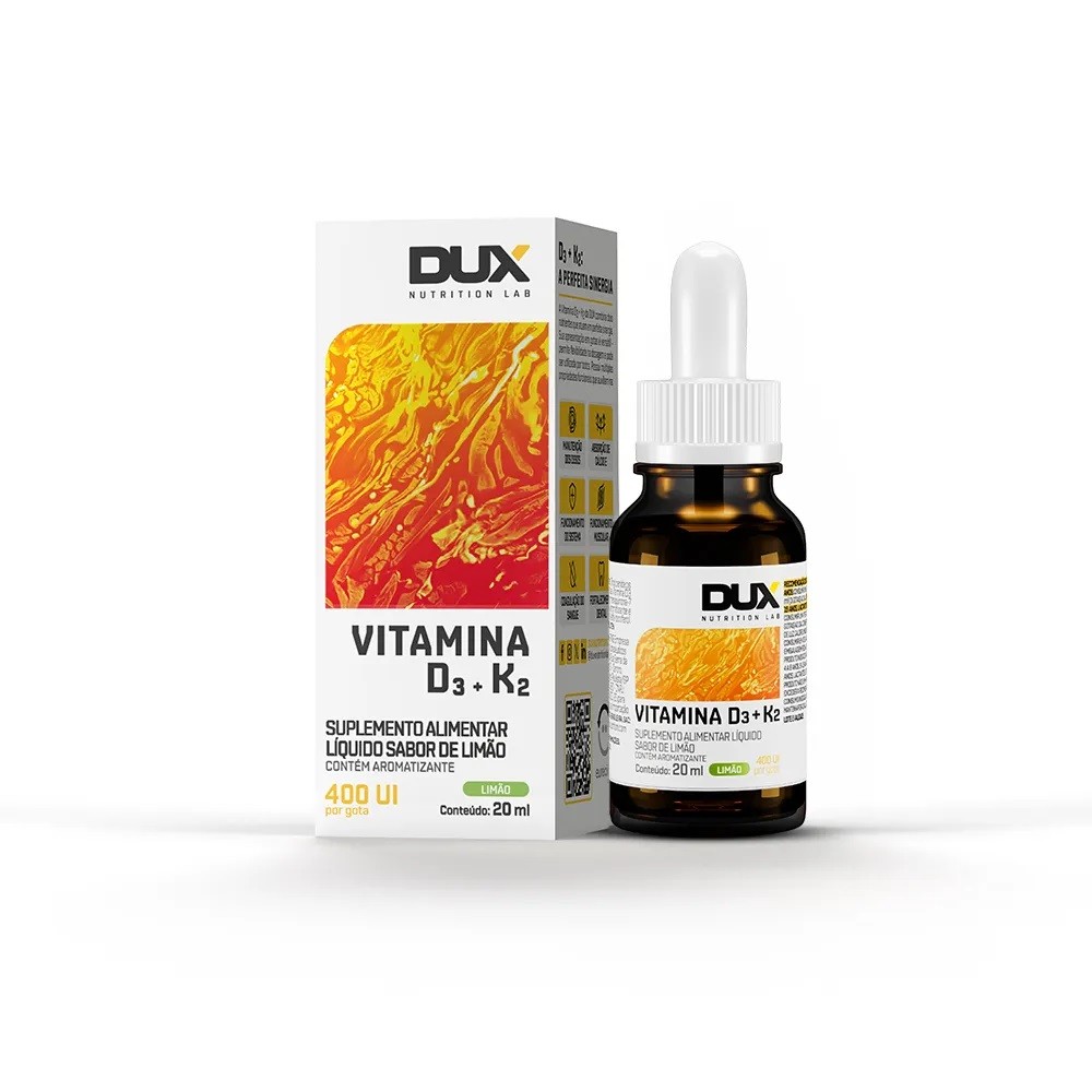 Vitamina D3 + K2 Sabor Limão 20ml - Dux Human Health | Shopee Brasil