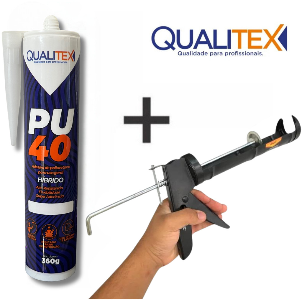 Selante PU40 Branco/Preto/Cinza 360g Kit C/ Aplicador de PU40 Adesivo ...