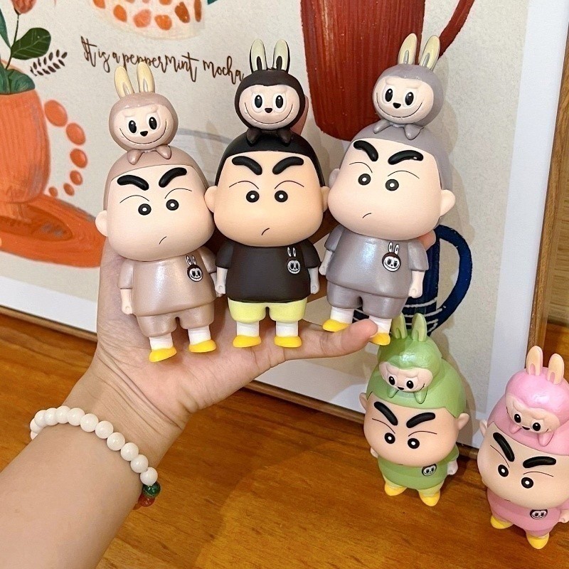 Crayon Shin-chan Action Figure Labubu Nohara Shinnosuke Modelo Bonecas ...