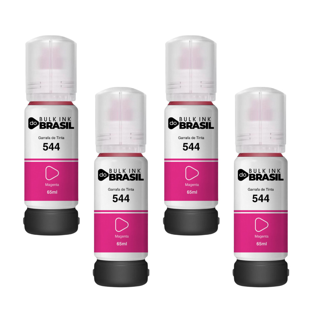 04 Refil Tinta Para Epson L3110 L3150 L3210 L3250 T544 Magenta | Shopee Brasil