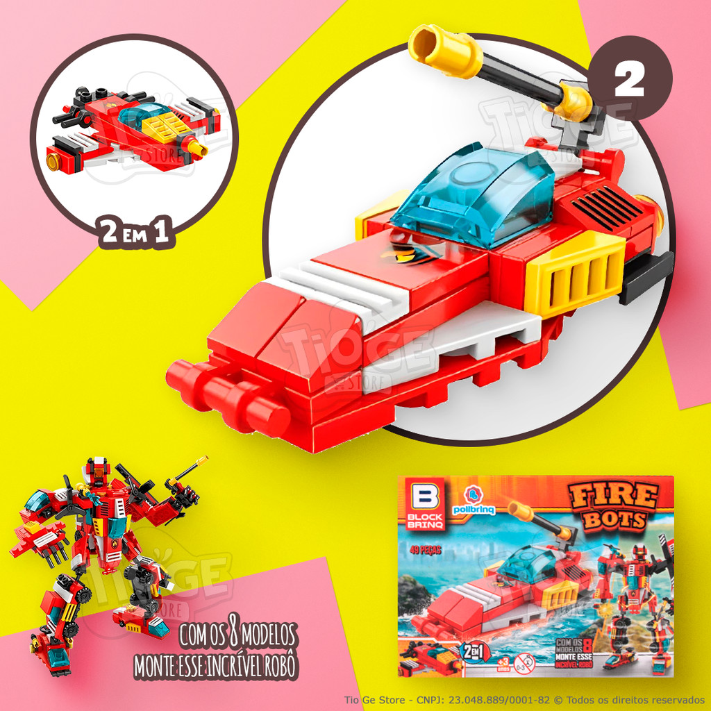 Blocos de Montar e Desmontar Fire Bots (Nº 2) Lancha de Resgate ...