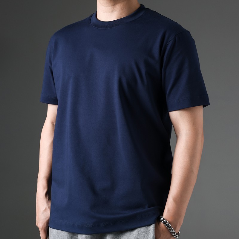 Verão Legal Azul Marinho Camiseta de Ombro Regular com Decote Pequeno ...
