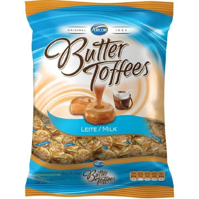 BALA BUTTER TOFFEE LEITE 500G | Shopee Brasil