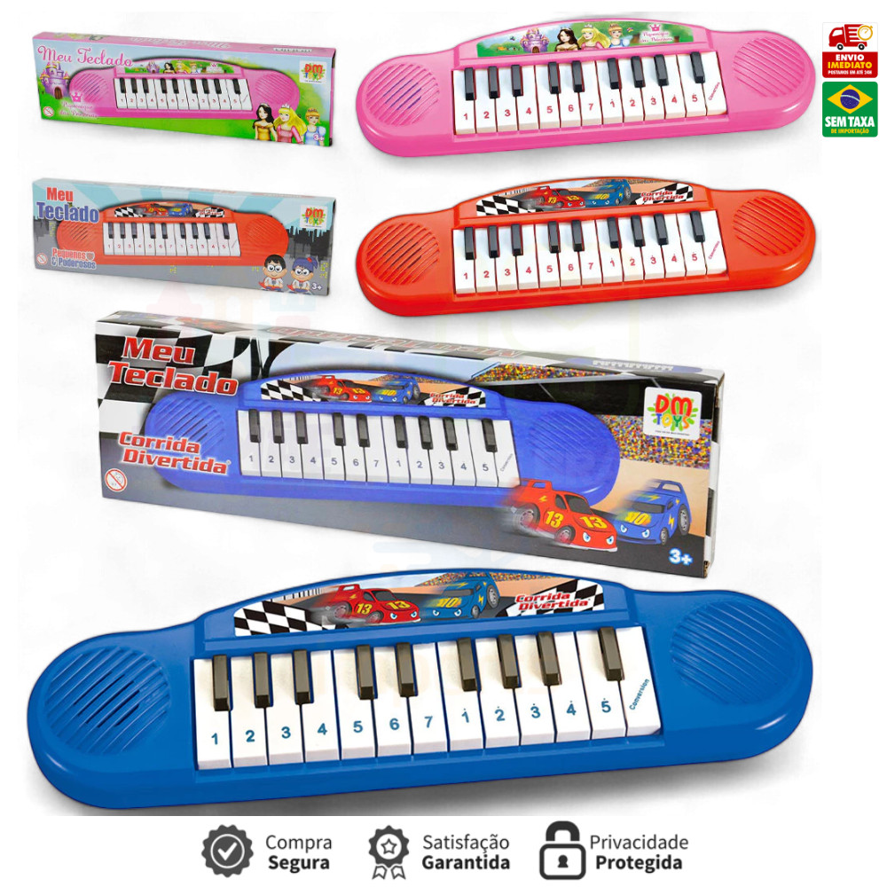 Teclado Educativo Infantil 22 teclas Colorido Para Criancas Meninos ...