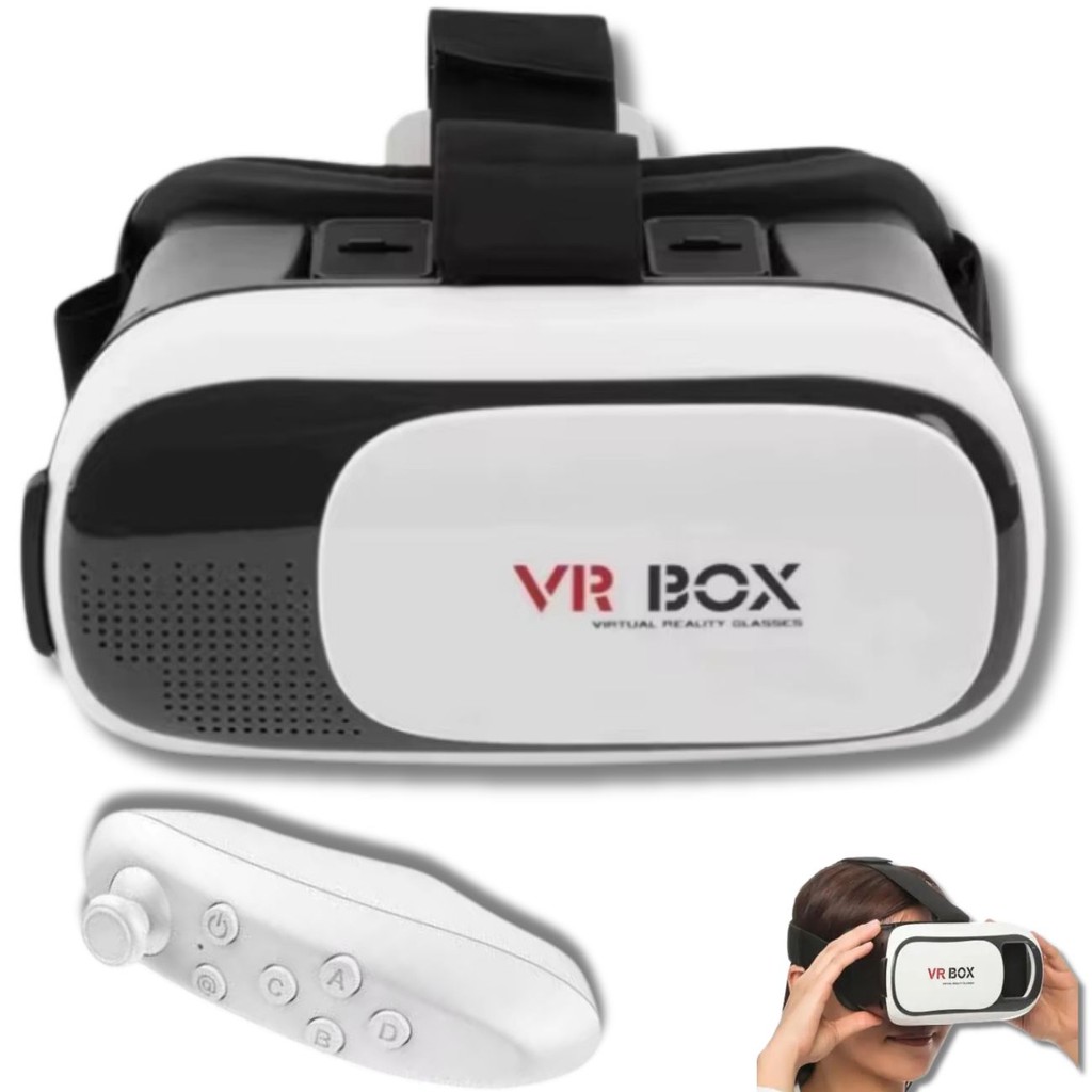 Óculos VR Box 2.0 Realidade Virtual + Controle Cardboard 3d Bluetooth | Shopee Brasil